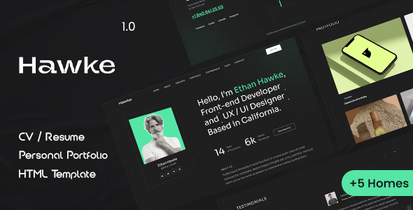 Hawke - Personal One Page Portfolio HTML Template | Graphicfort Hawke - Personal One Page Portfolio HTML Template | Graphicfort